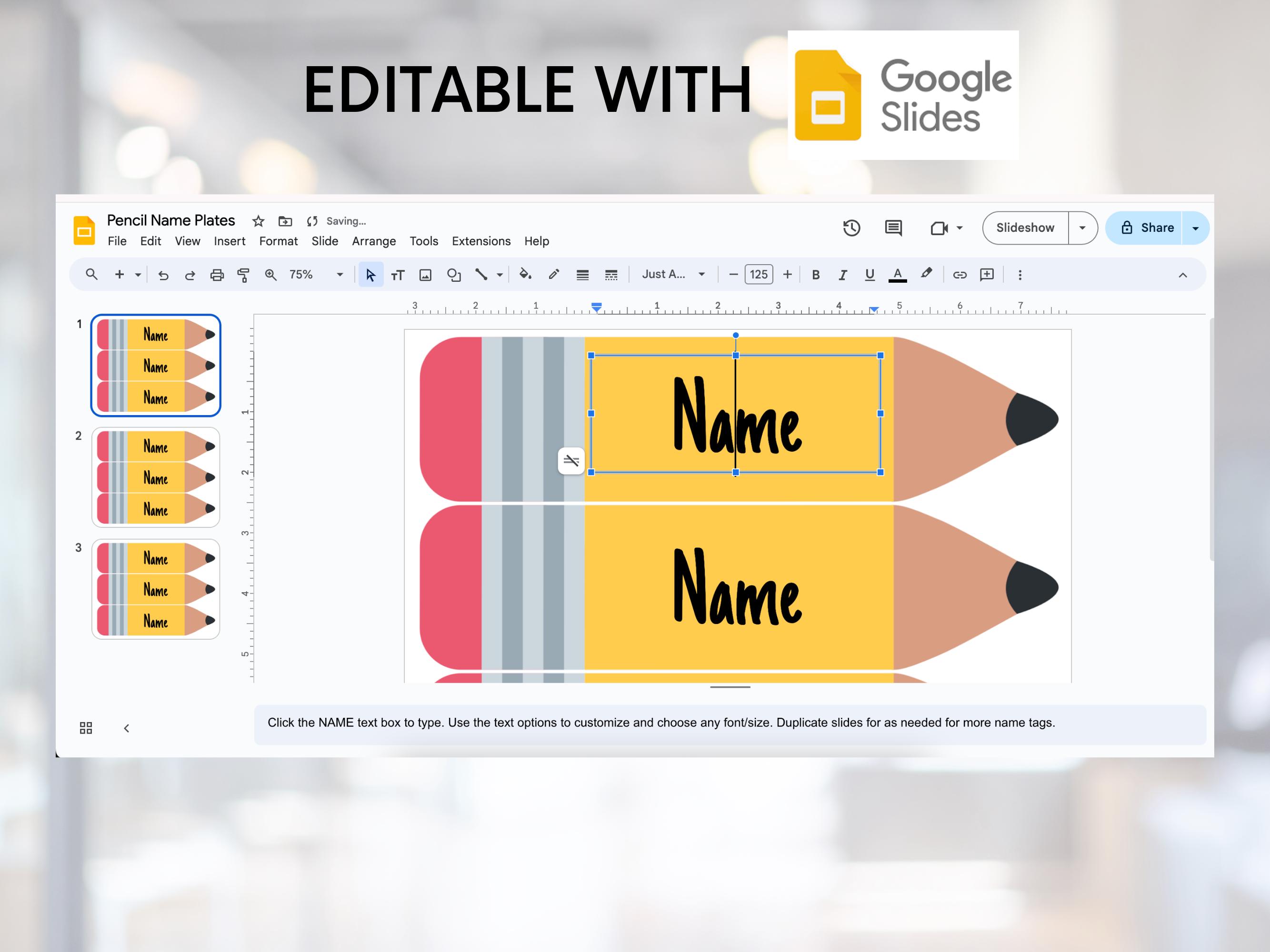 Printable Pencil Name Tags | Customizable Editable Stationery | Back to ...