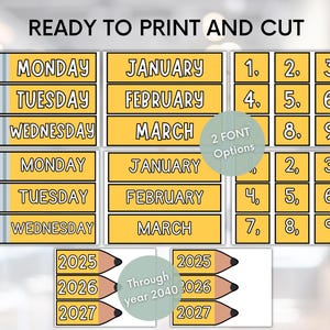 Printable Pencil Flip Calendar | Classroom Stationery | Elementary ...