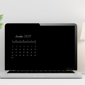 2025 Black Minimalistic Calendar Desktop Wallpaper | Modern ...
