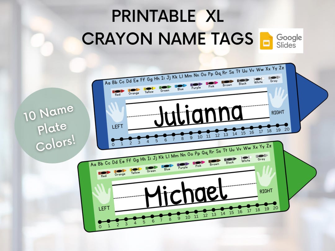 Printable Crayon Name Plates | Customizable Editable Stationery | Back ...