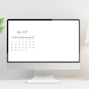 2025 White Minimalistic Calendar Desktop Wallpaper | Modern ...