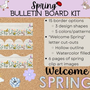Printable Welcome Spring Bulletin Board Kit | Instant Download - Etsy
