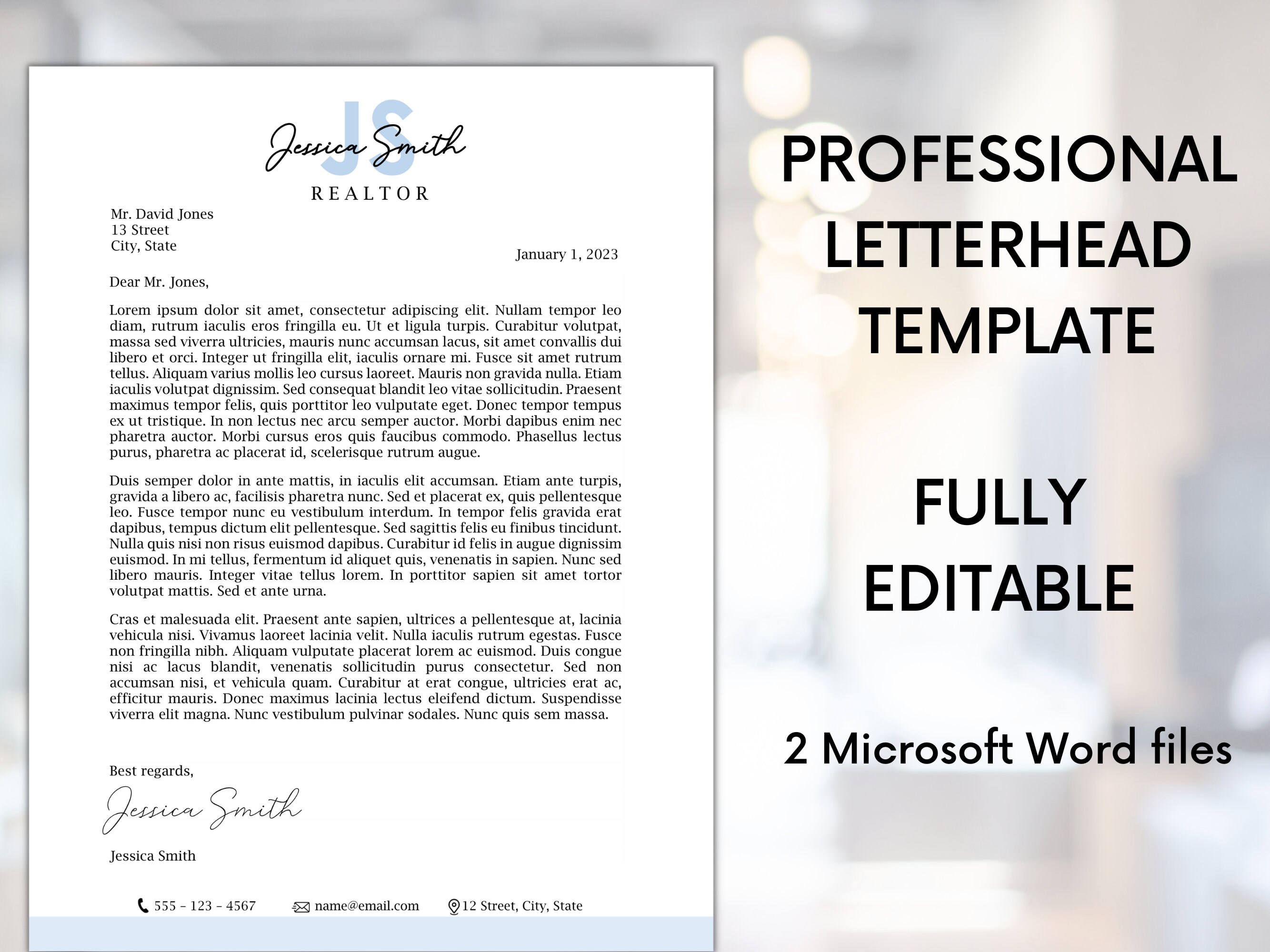 Cursive Professional Letterhead Template | Business Letterhead ...