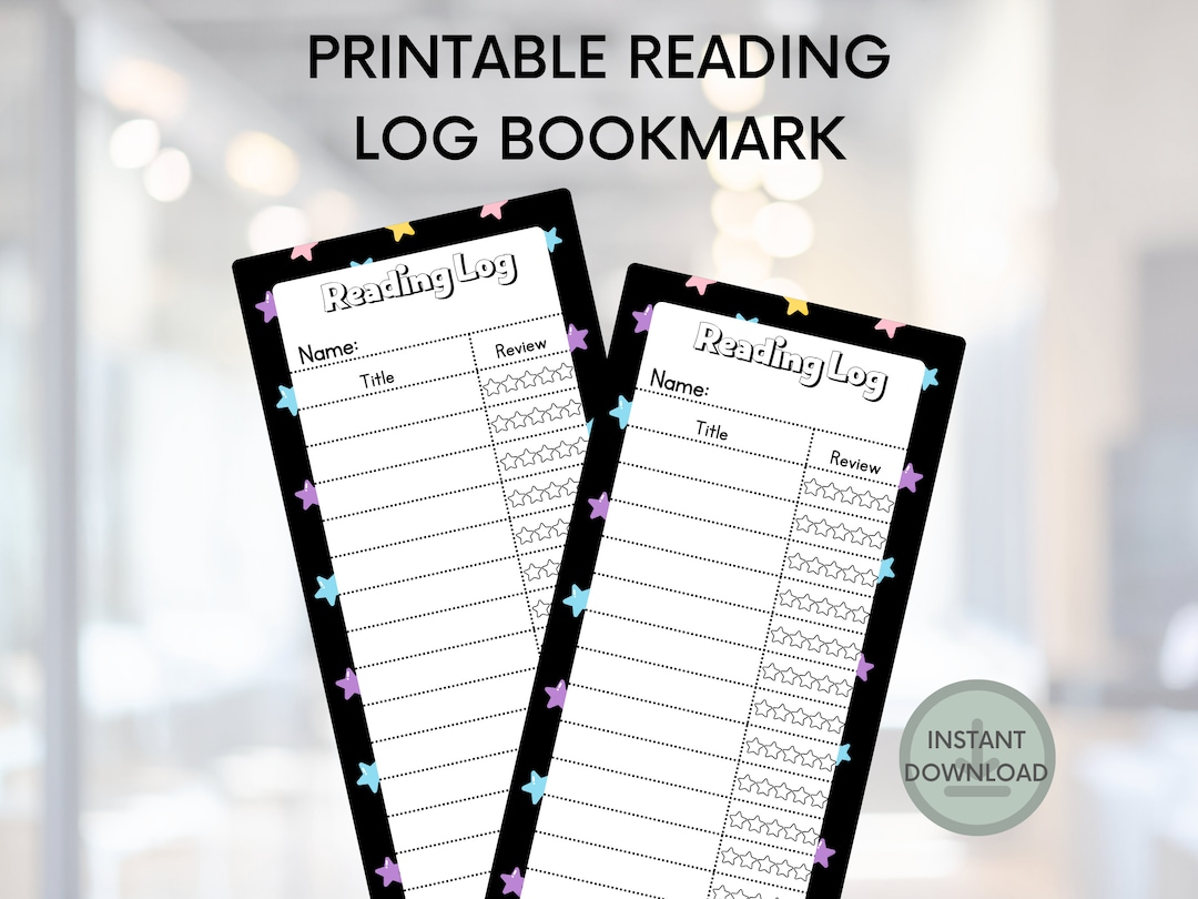 Printable Reading Log | Book Tracker Bookmark | Bookmarks for Children ...