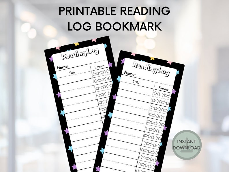 Printable Reading Log | Book Tracker Bookmark | Bookmarks for Children ...