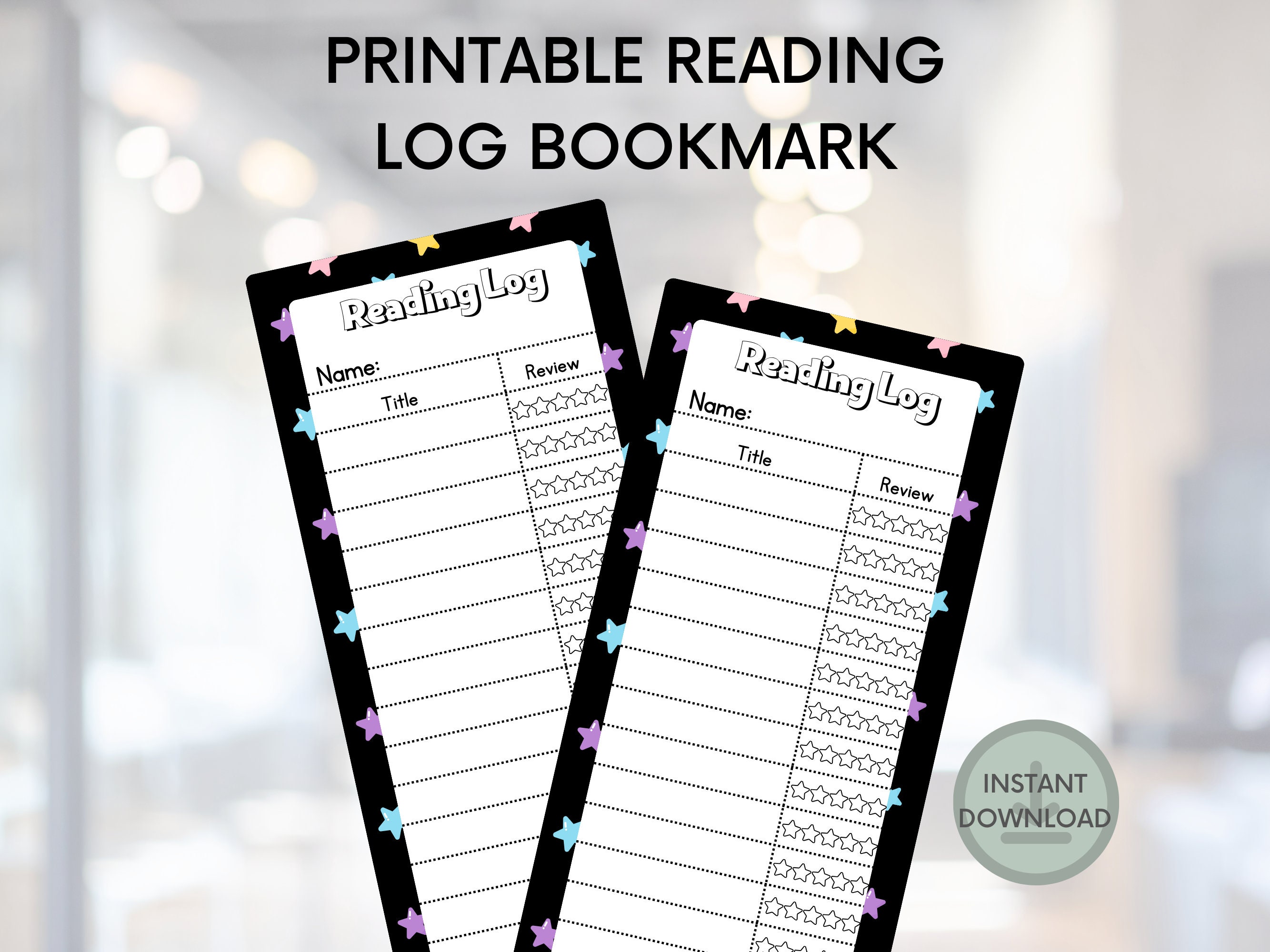 Printable Reading Log | Book Tracker Bookmark | Bookmarks for Children ...