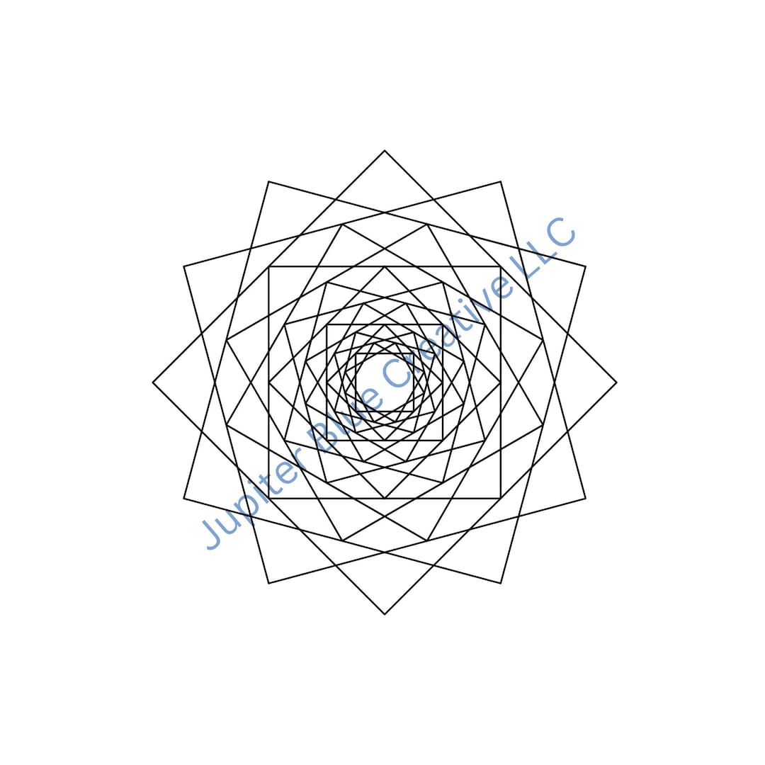 Sacred Geometry SVG Rotating Squares Design Twelve-point Star Mandala ...