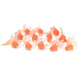 10pcs Small Goldfish for Crafts Orange Soft Plastic Rubber Little ...