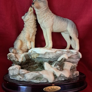 Vintage JULIANA COLLECTION Wolves on Snow Covered Rocks - Etsy