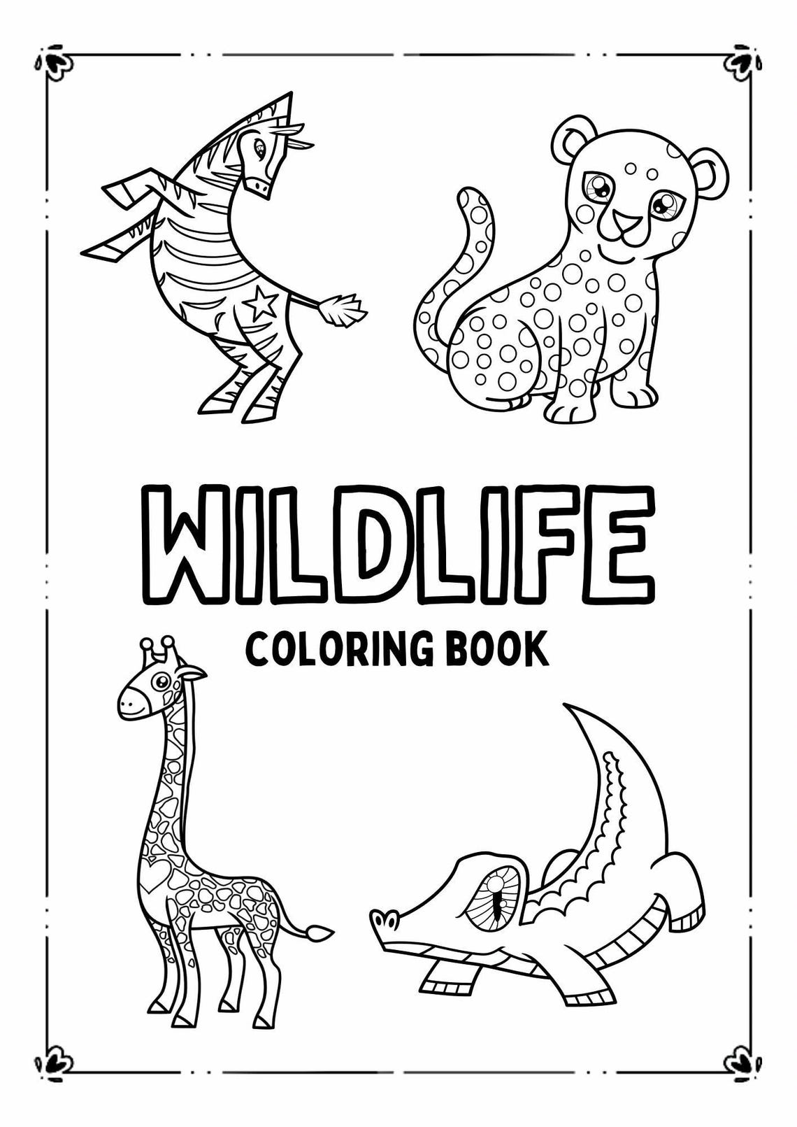 Printable Wildlife Coloring Pages for Kids and Adults - Etsy