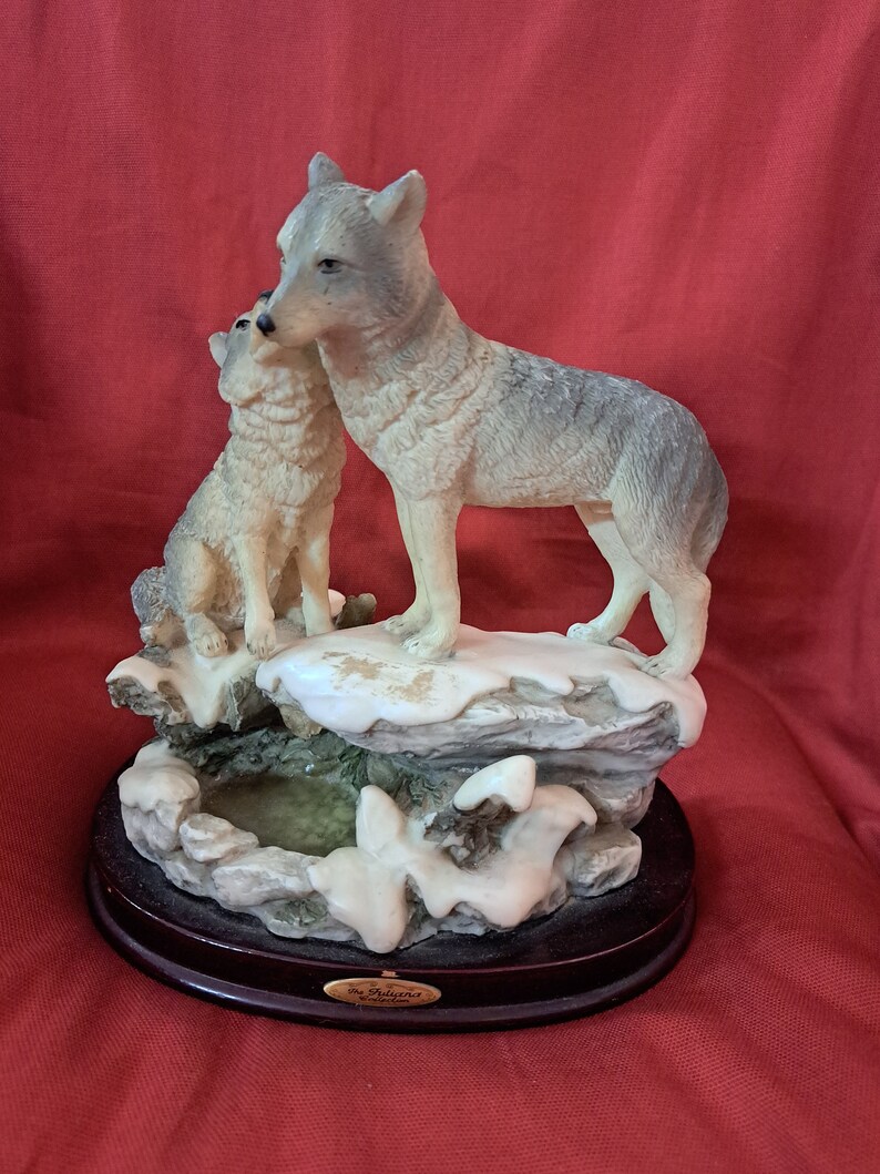 Vintage JULIANA COLLECTION Wolves on Snow Covered Rocks - Etsy