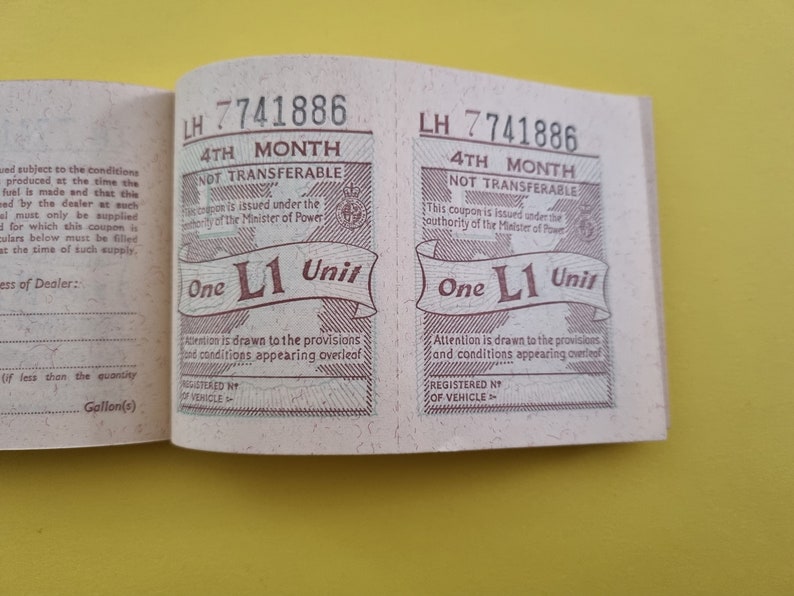 Vintage Motor Fuel RATION BOOK Complete and Unused, Mint Condition LH7 ...