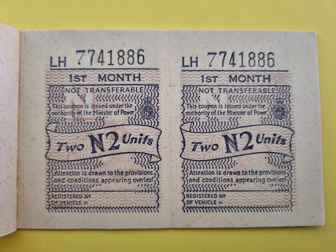 Vintage Motor Fuel RATION BOOK Complete and Unused, Mint Condition LH7 ...