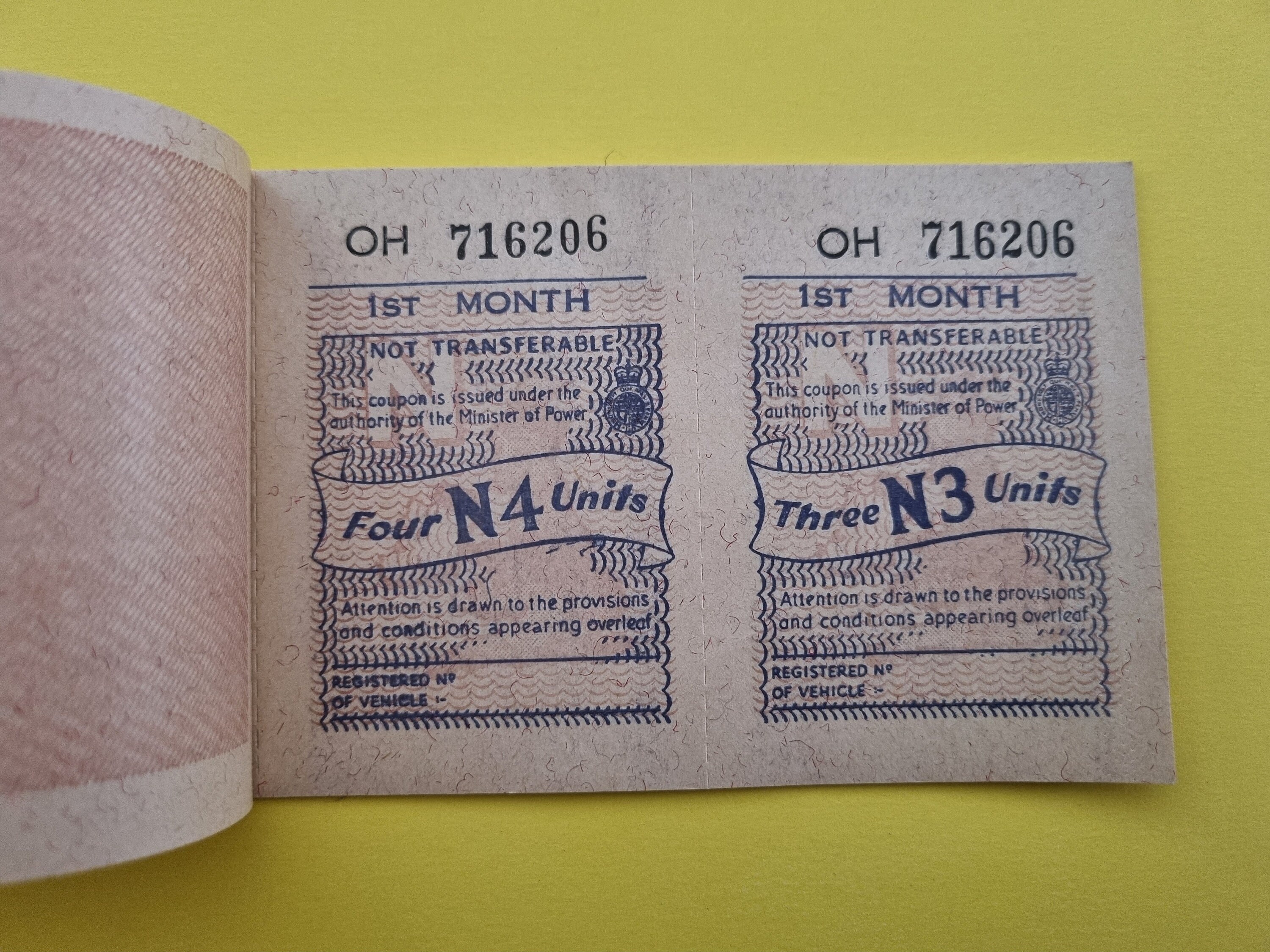 Vintage Motor Fuel RATION BOOK Complete and in Very Good Condition OH ...