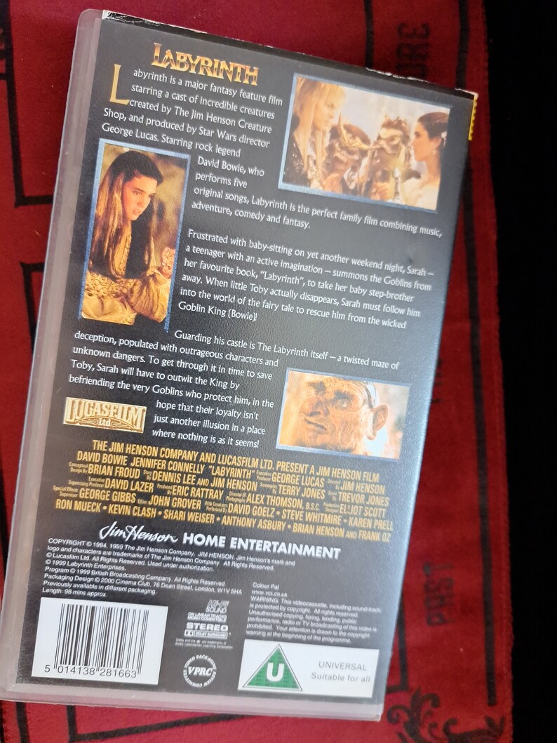 Vintage LABYRINTH VHS Video David Bowie - Etsy