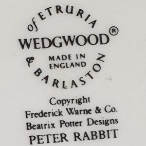 Vintage *WEDGWOOD* 'peter Rabbit' Porridge Bowl - Frederick Warne & Co ...