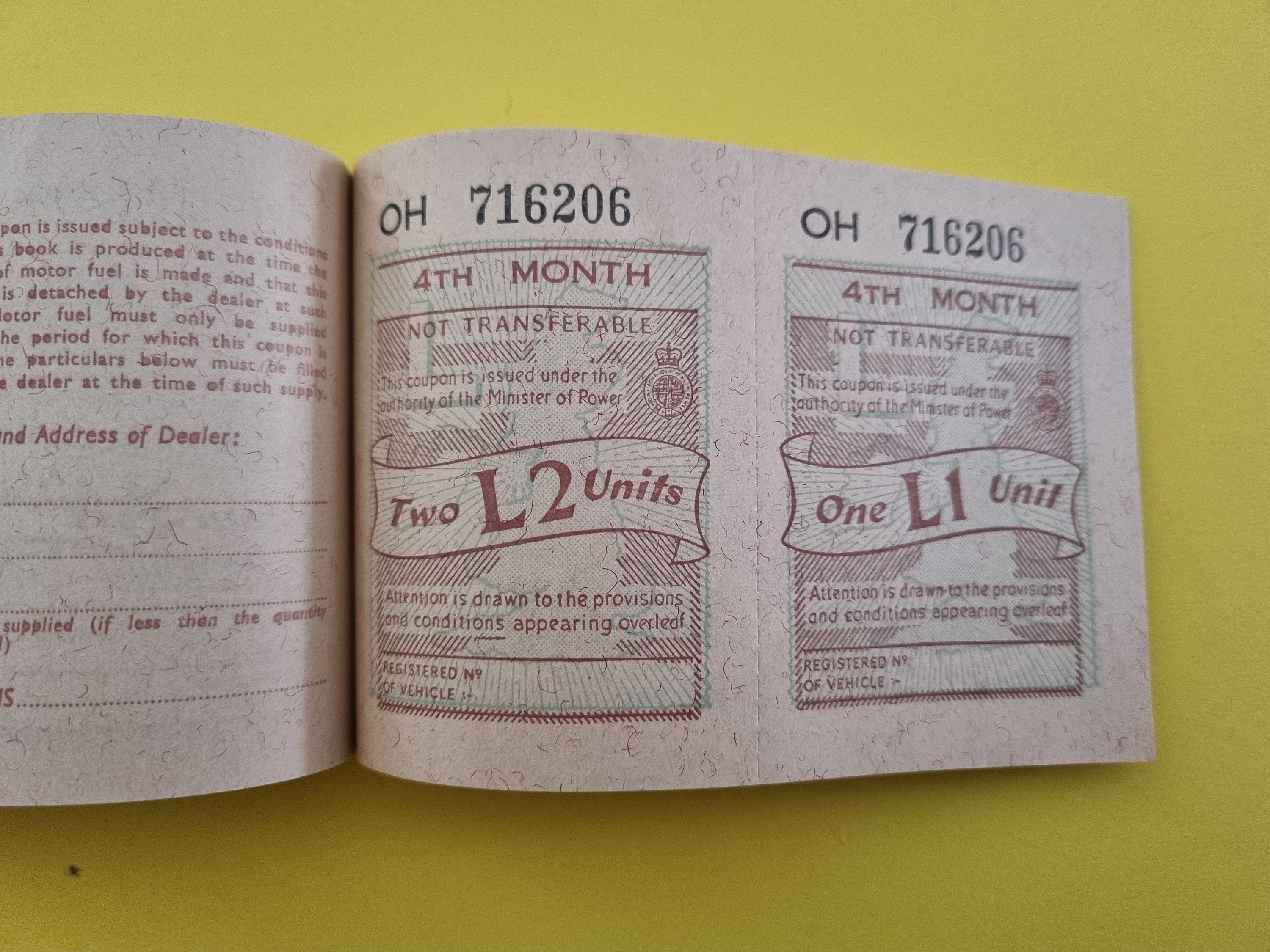 Vintage Motor Fuel RATION BOOK Complete and in Very Good Condition OH ...