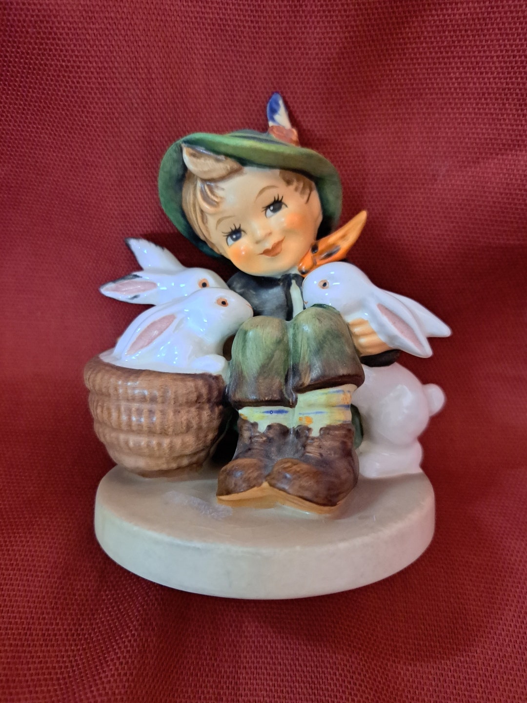 Vintage 1960s HUMMEL Figurine 'PLAYMATES' 58/0 Boy With Rabbits - Etsy