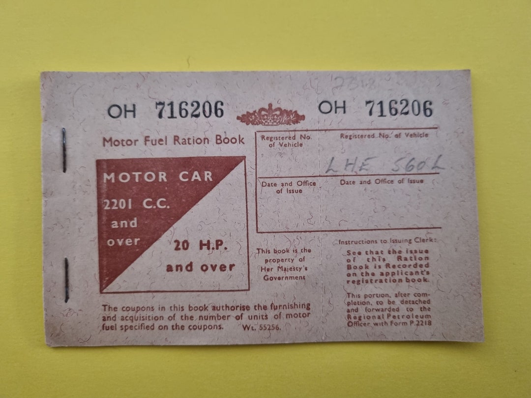 Vintage Motor Fuel RATION BOOK Complete and in Very Good Condition OH ...