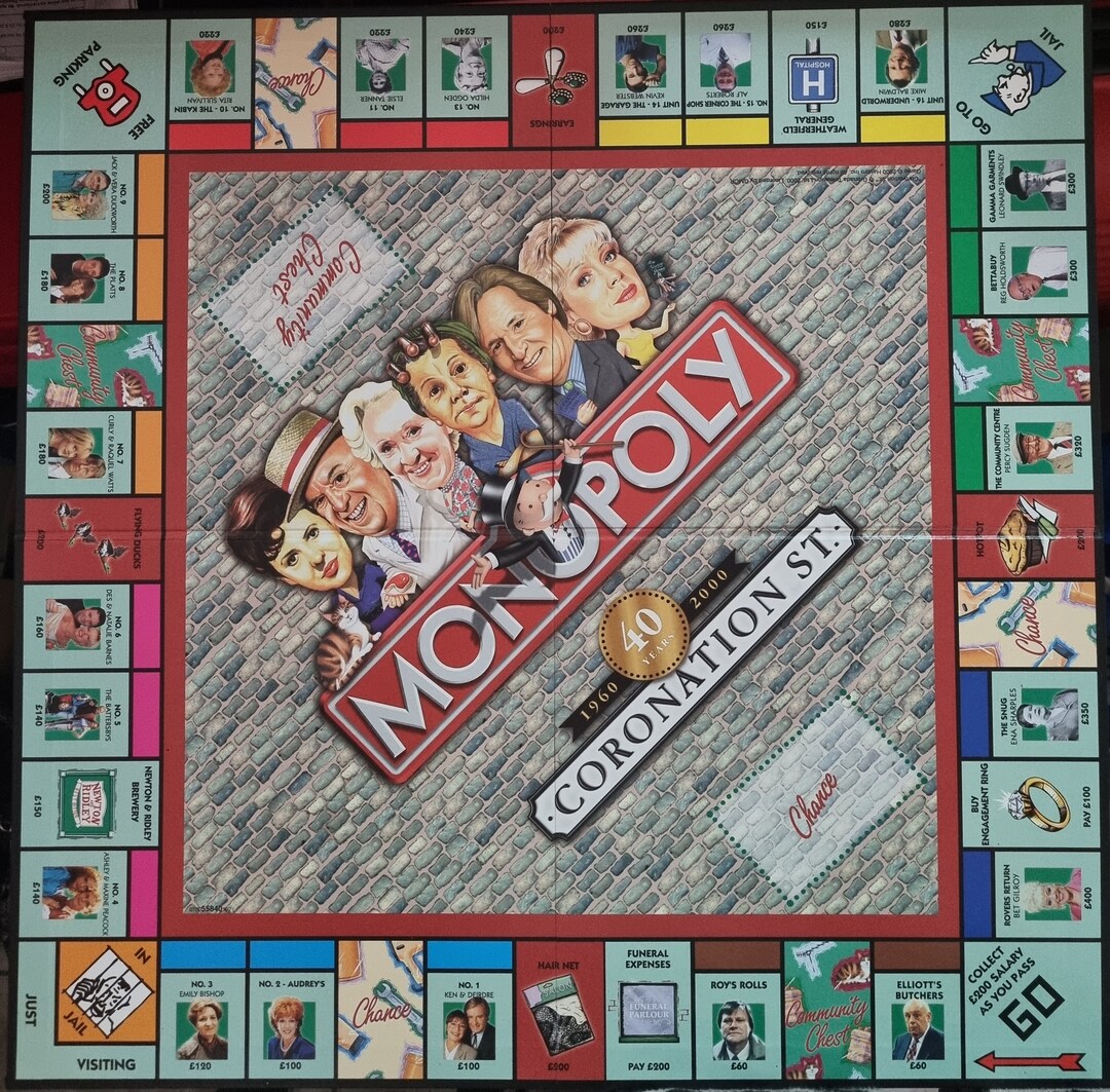 Genuine coronation Street MONOPOLY 40 Years Anniversary - Etsy