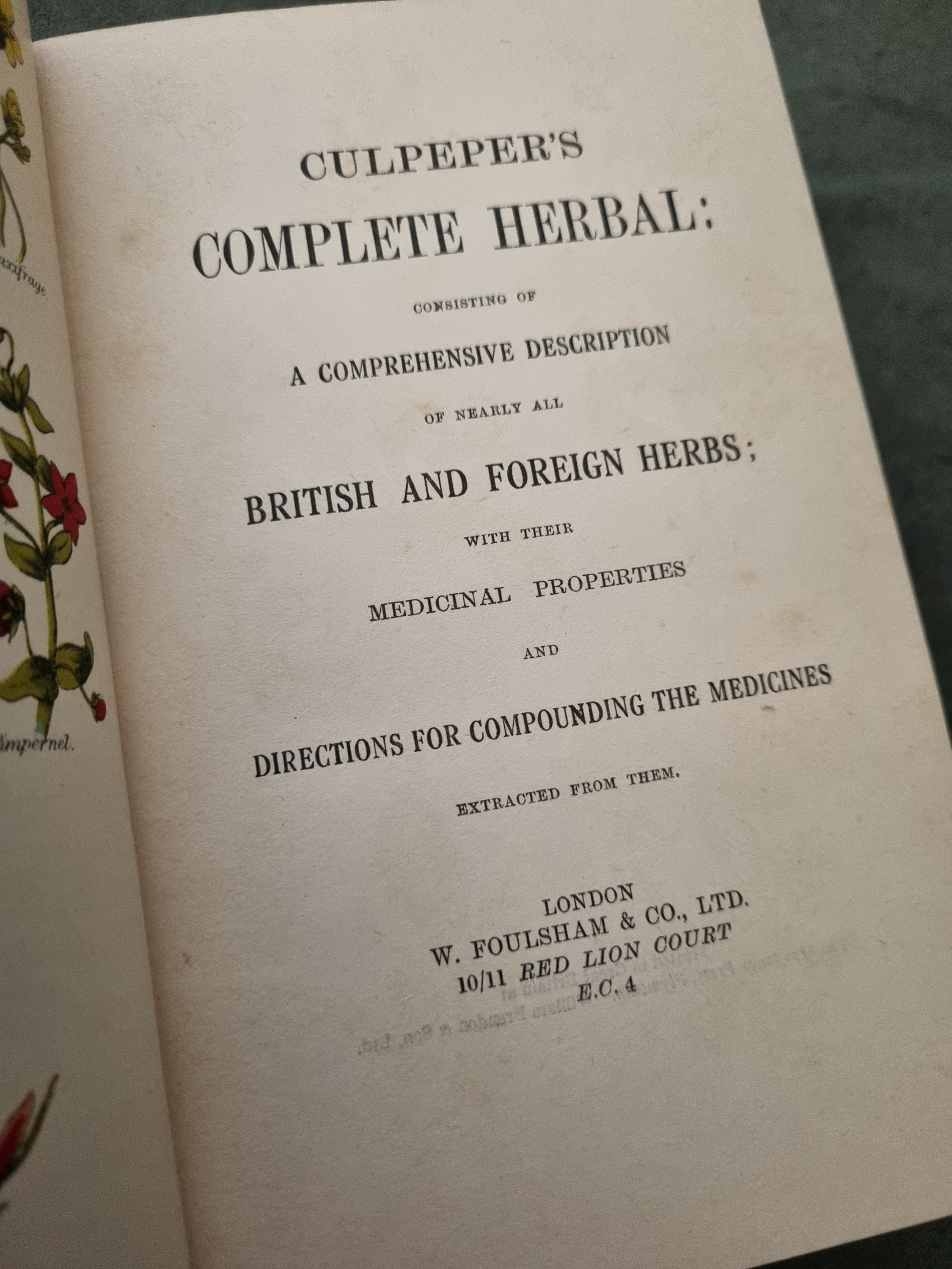 Rare Vintage C.1930s CULPEPER'S COMPLETE HERBAL W. - Etsy