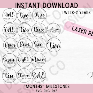 Laser Cut Files, "months and Weeks" Monthly Milestones Photo Prop, 1 ...