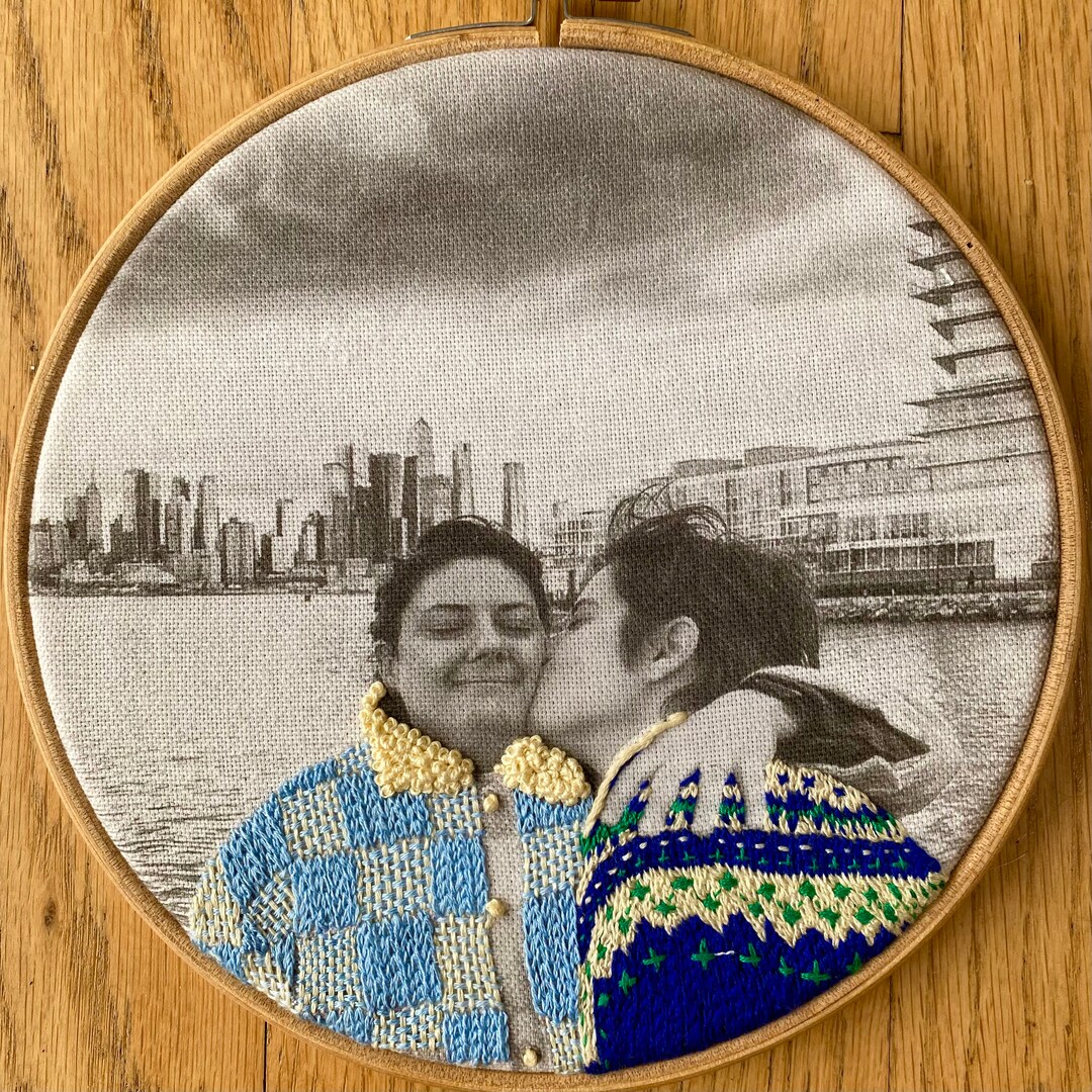 Hand Embroidered Photo Hoop Art - Etsy