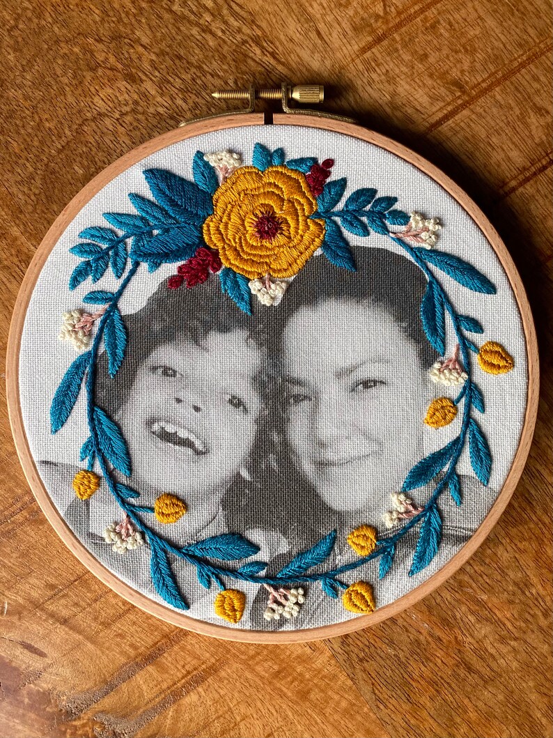 Hand Embroidered Photo Hoop Art - Etsy