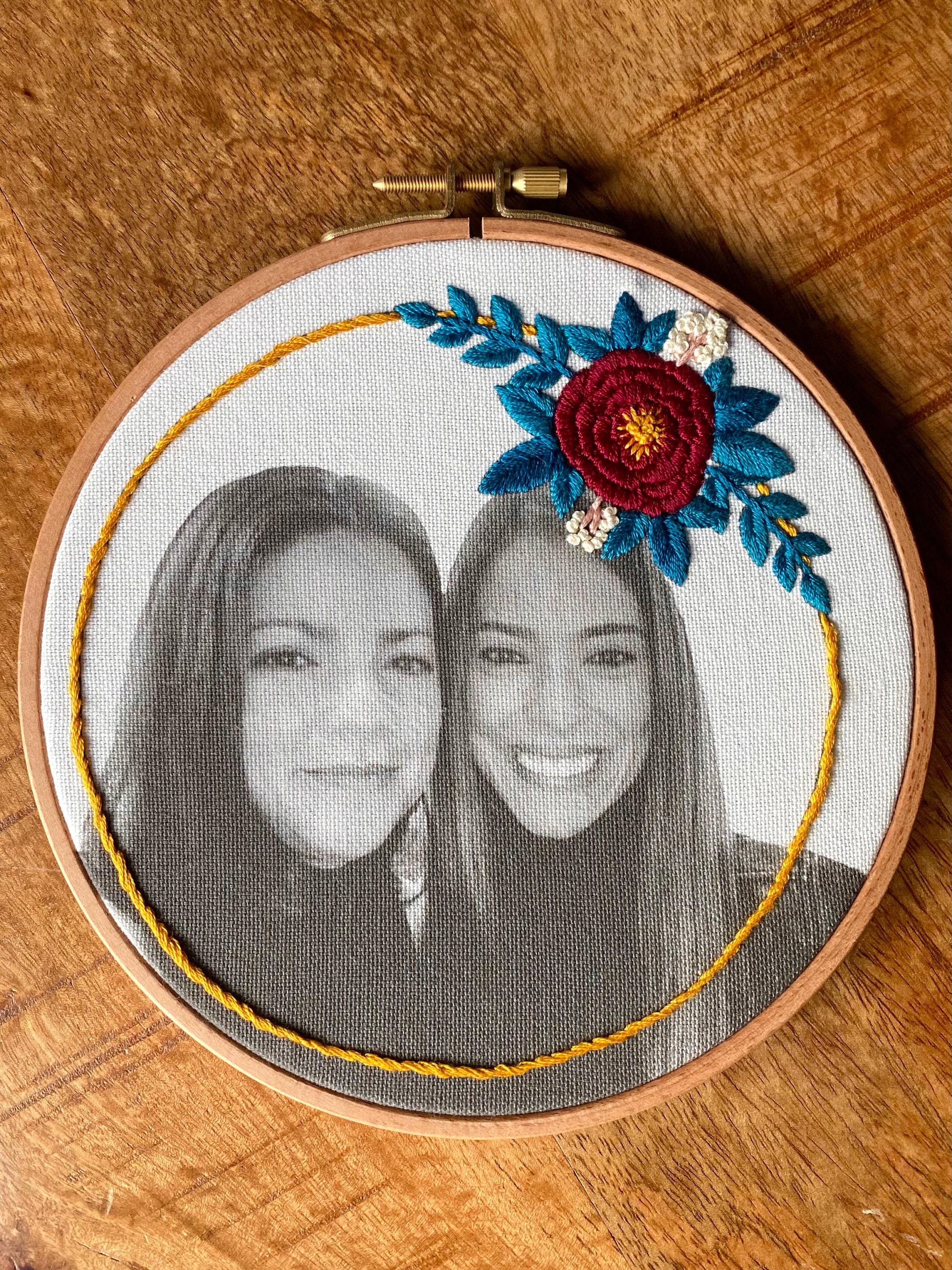 Hand Embroidered Photo Hoop Art - Etsy