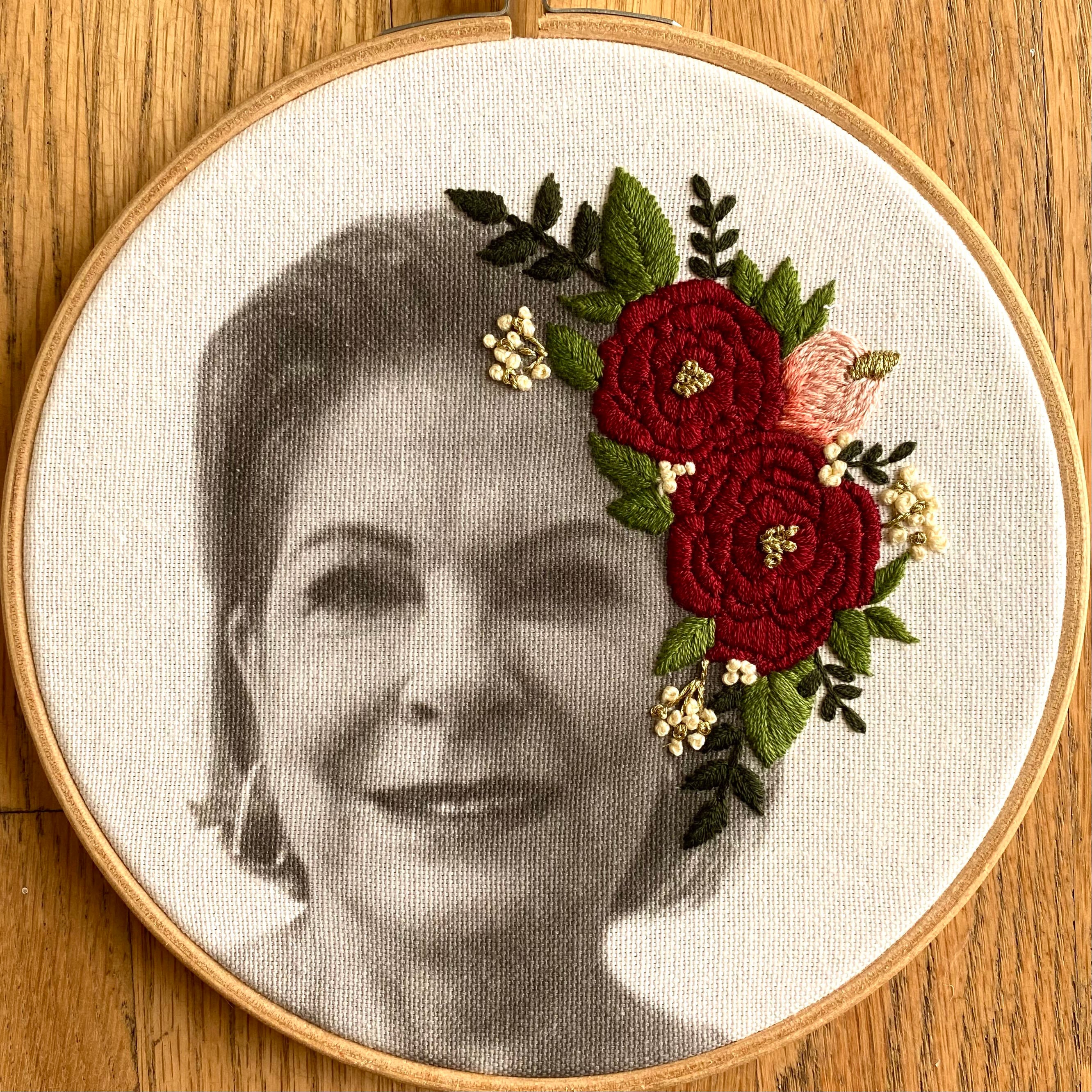 Hand Embroidered Photo Hoop Art - Etsy