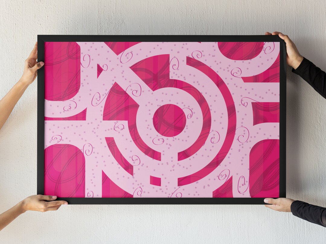 Preppy Home Decor Funky Wall Art Maze Art Retro Wall Art Y2K Room Decor ...