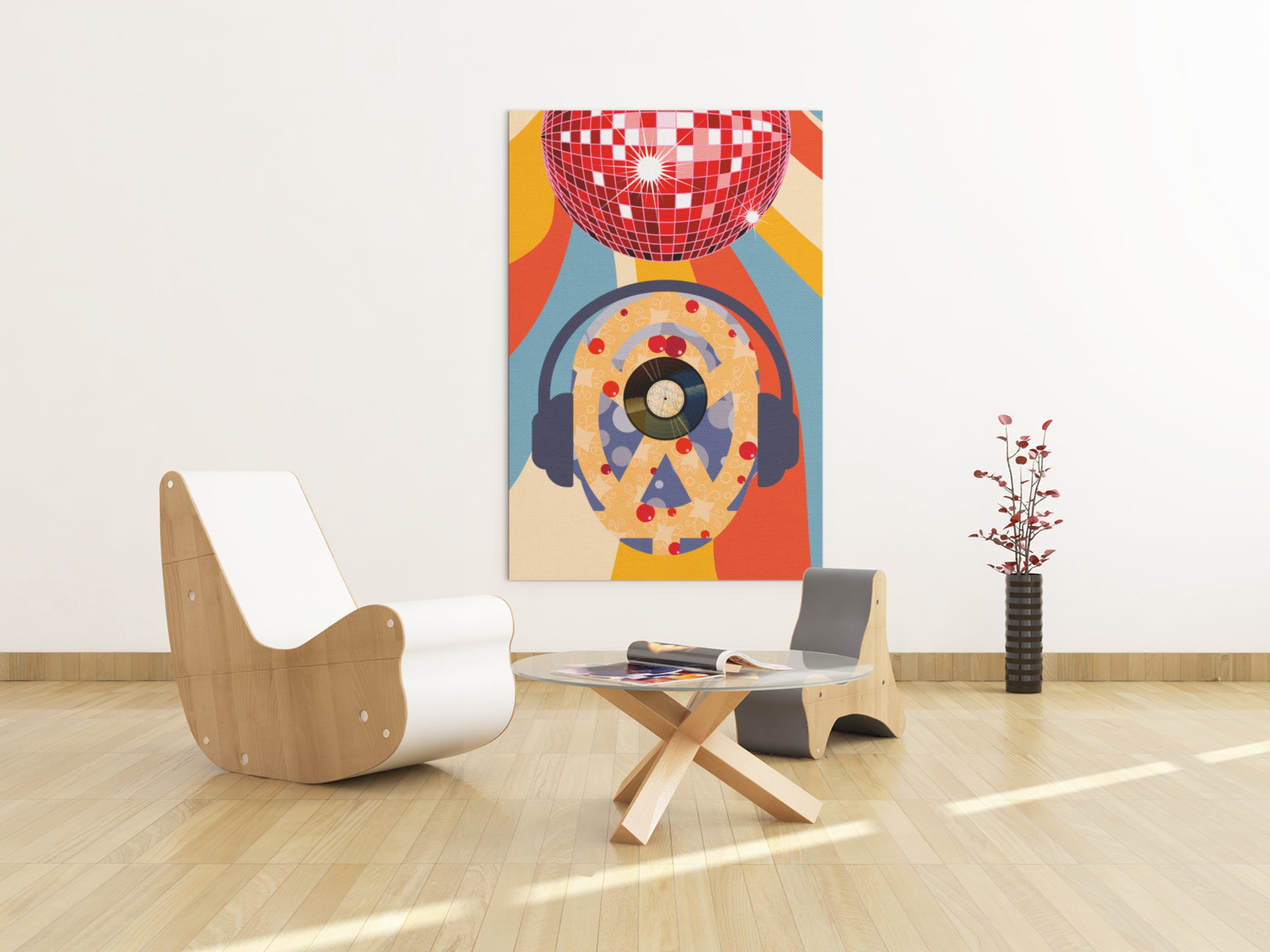 Disco Ball Maze Art Printable Preppy Room Decor Disco Bachelorette ...