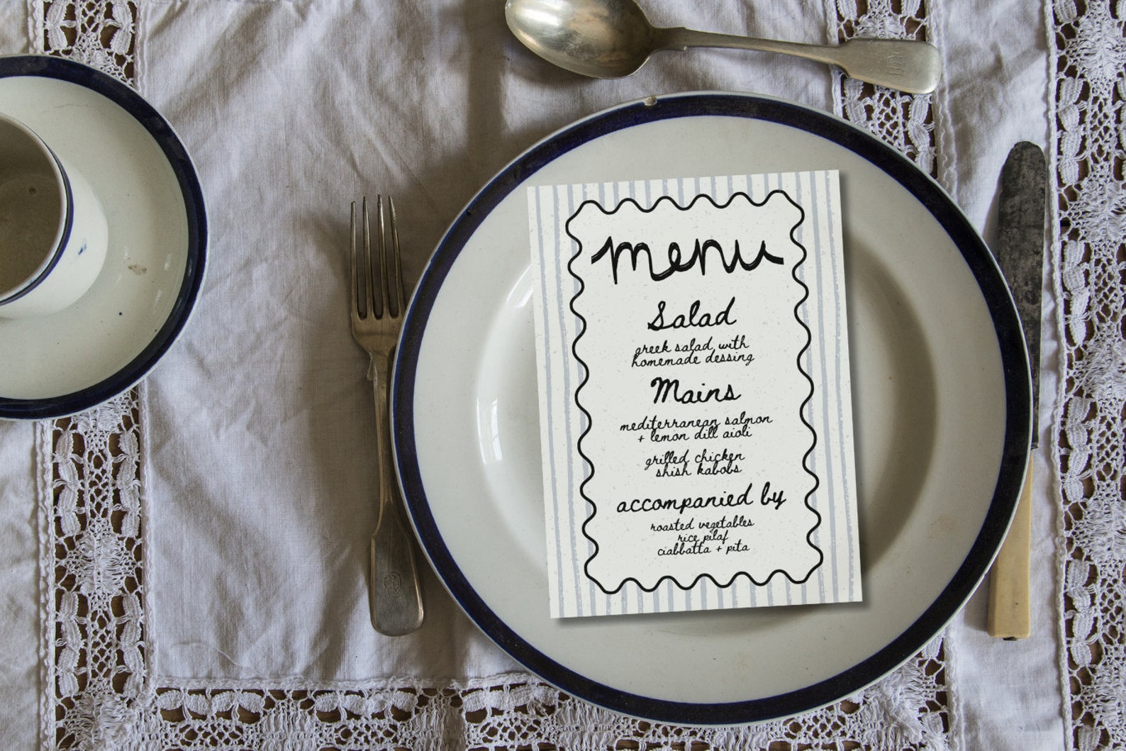 Custom Hand Drawn Wedding Menu - Digital Template | Hand-drawn Menu ...