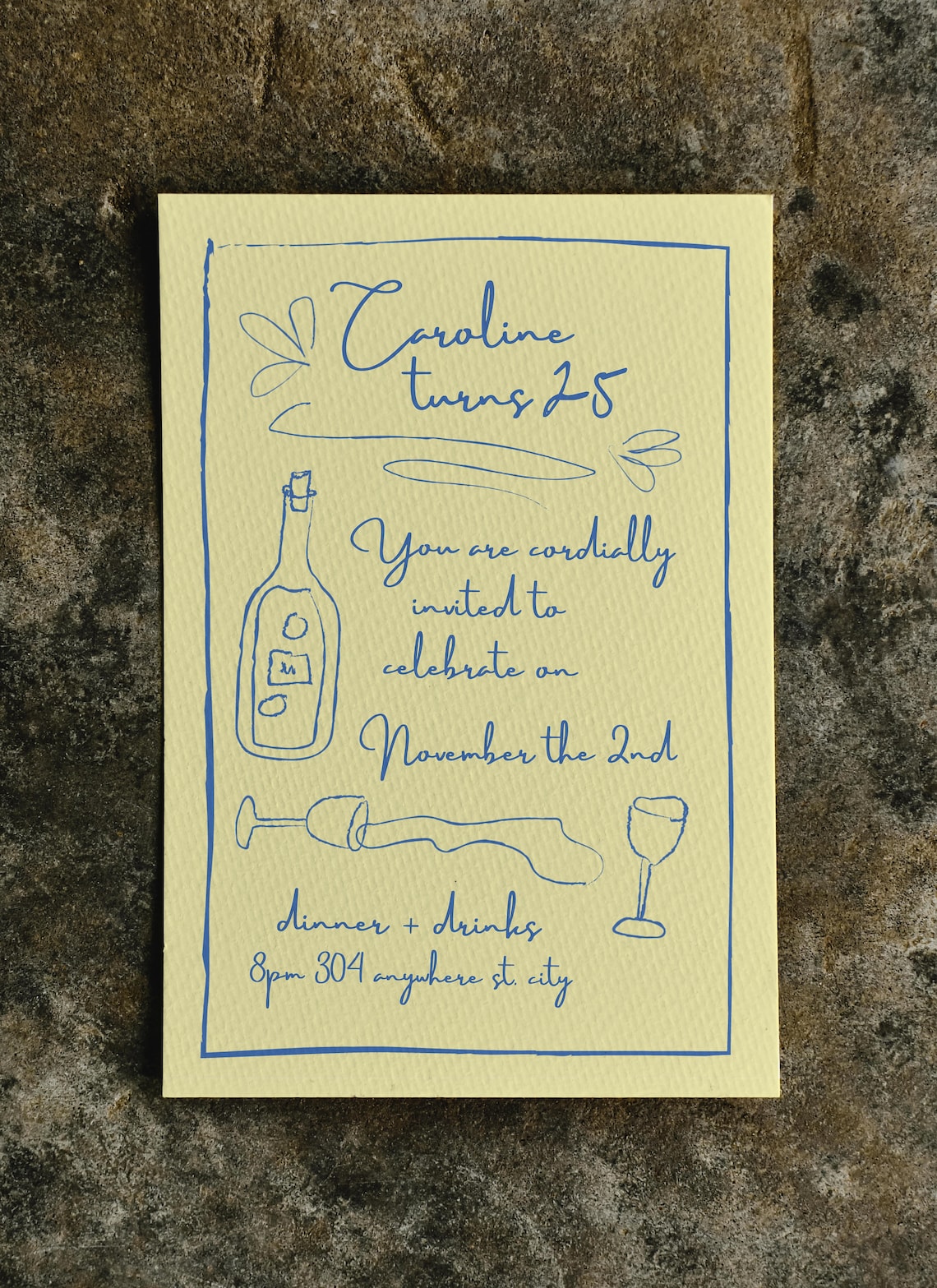 Custom Illustrated Party Invitation - Digital Template | Hand-drawn ...