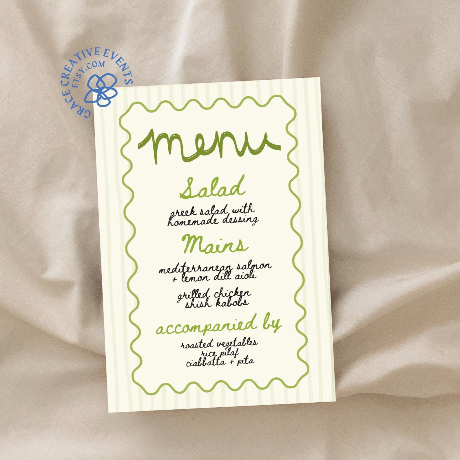 Custom Hand Drawn Wedding Menu - Digital Template | Hand-drawn Menu ...