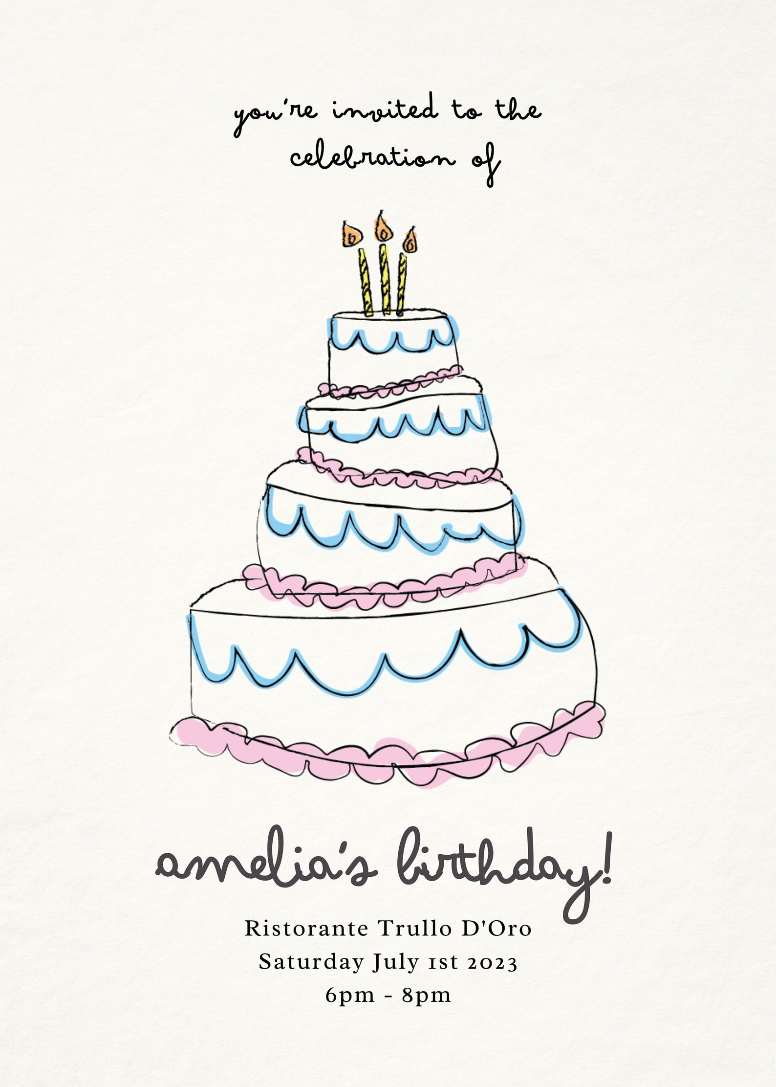 Custom Illustrated Birthday Party Invitation - Digital Template | Hand ...