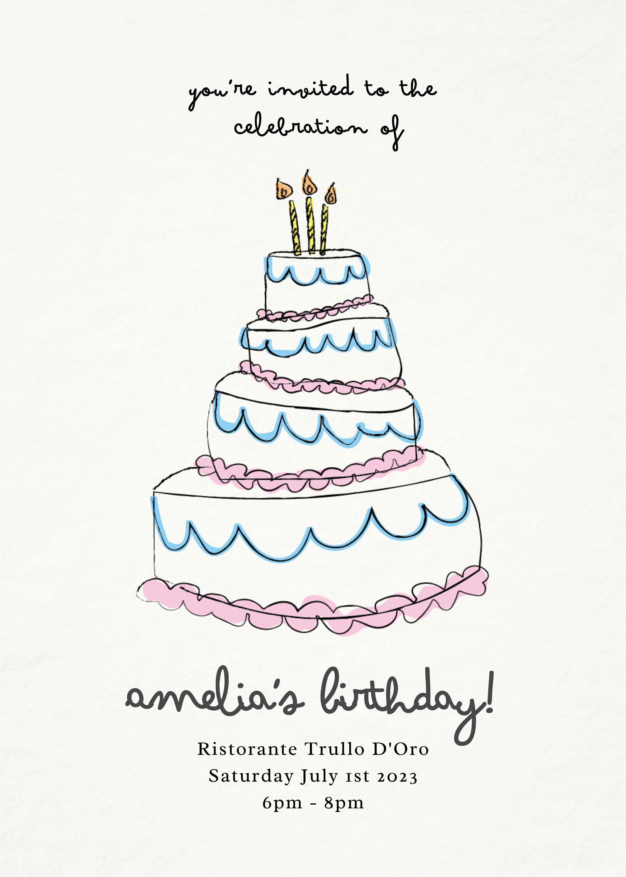 Custom Illustrated Birthday Party Invitation - Digital Template | Hand ...