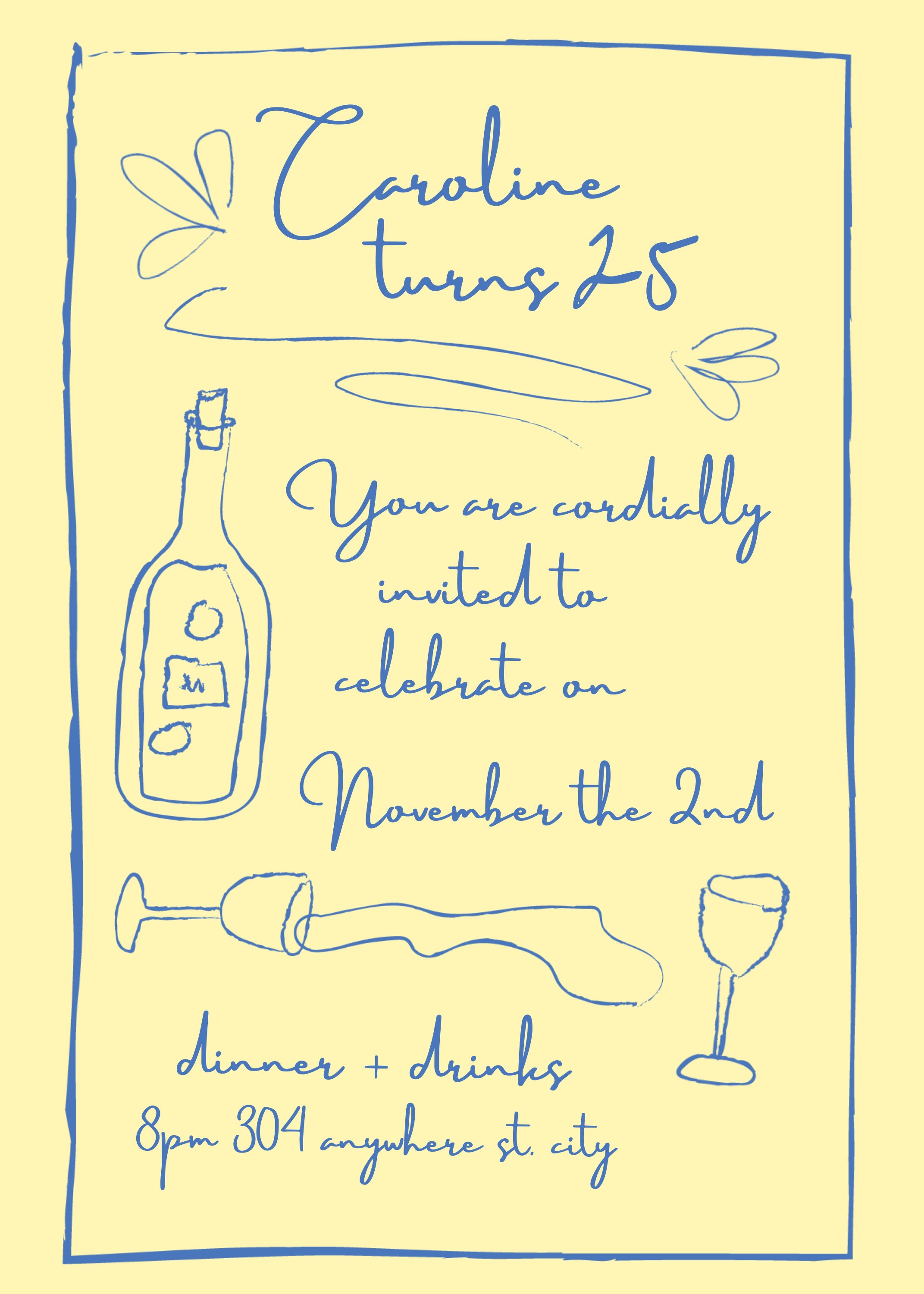 Custom Illustrated Party Invitation - Digital Template | Hand-drawn ...