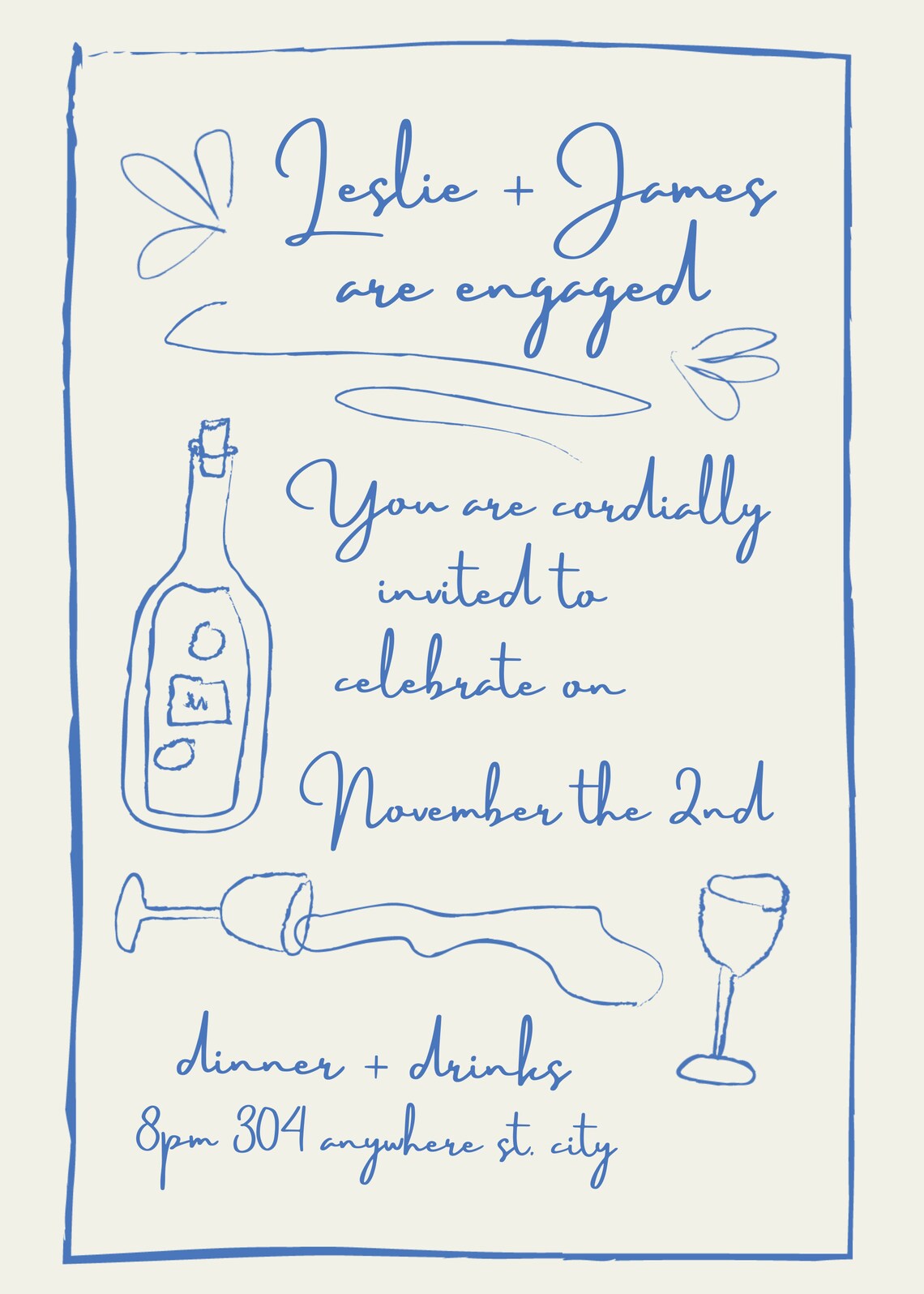 Custom Illustrated Party Invitation - Digital Template | Hand-drawn ...