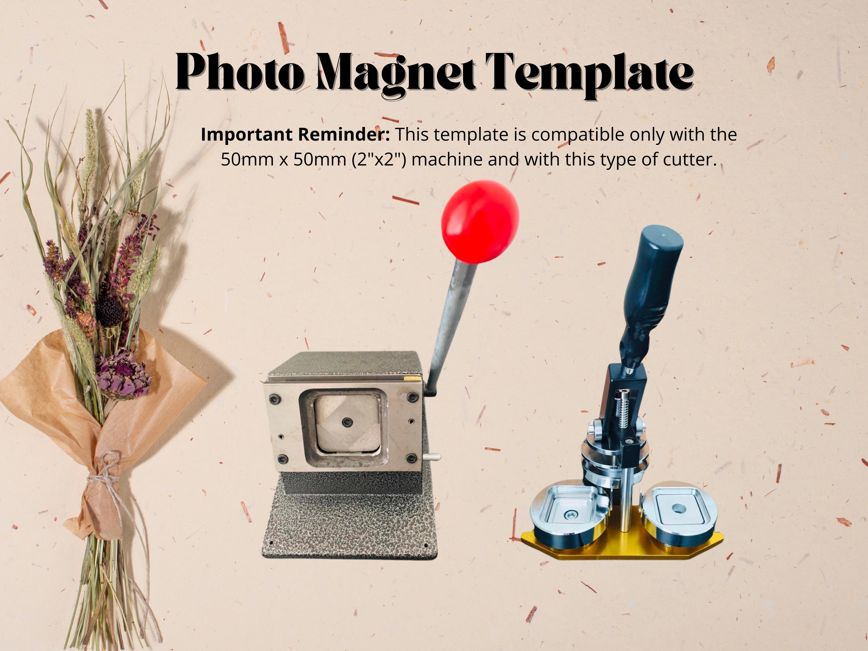 2x2 Photo Magnet Template | Square Magnet Template | 50mm X 50mm Fridge ...