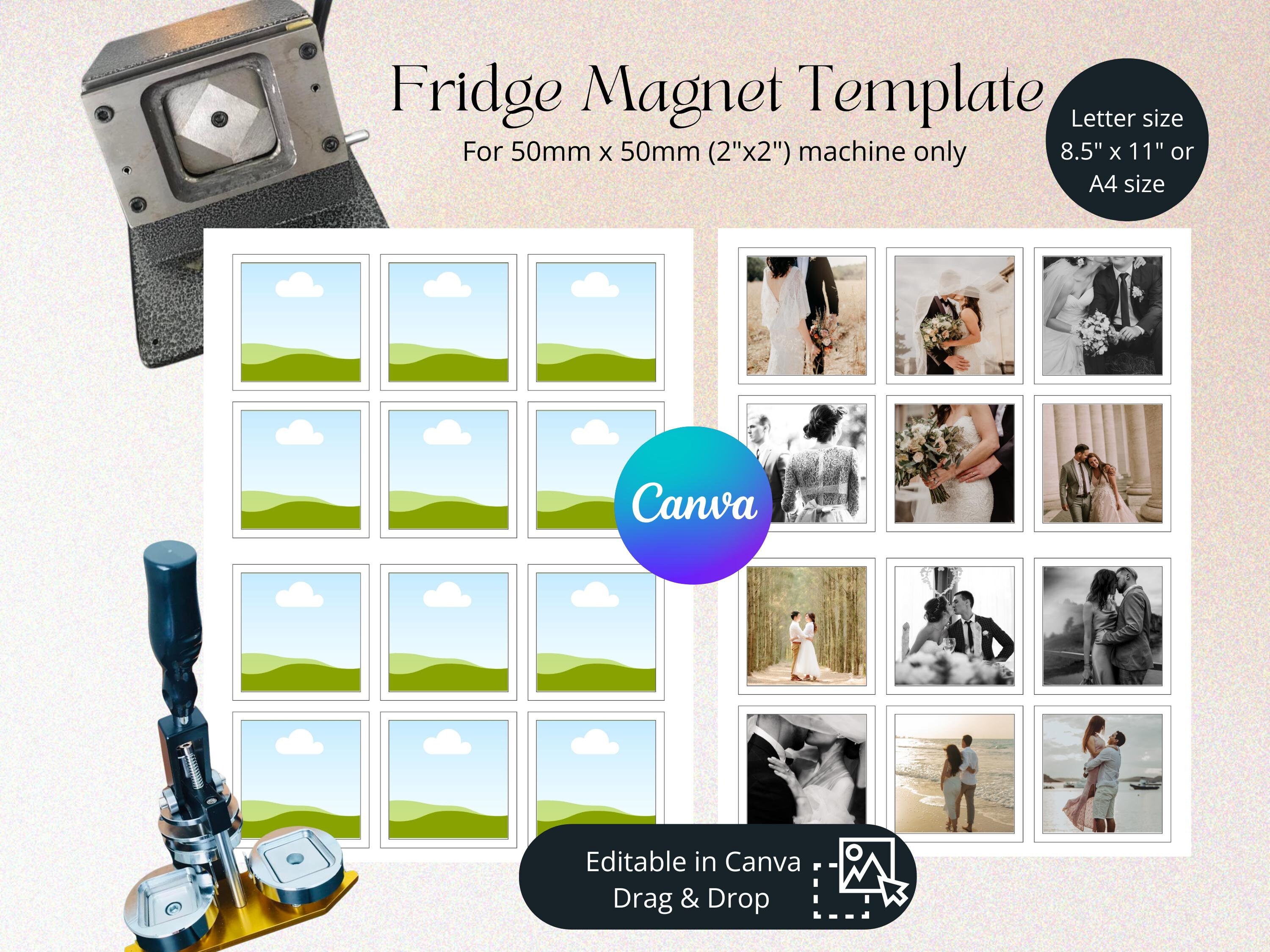 2x2 Photo Magnet Template | Fridge Magnet Template | Square Magnet Template | 50mmx50mm Custom ...