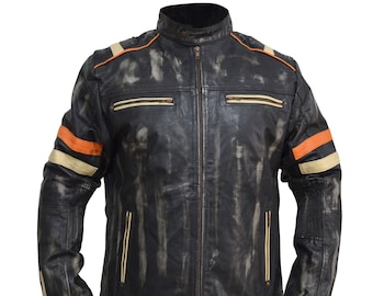 Retro Motorcycle Jacket Men - Etsy