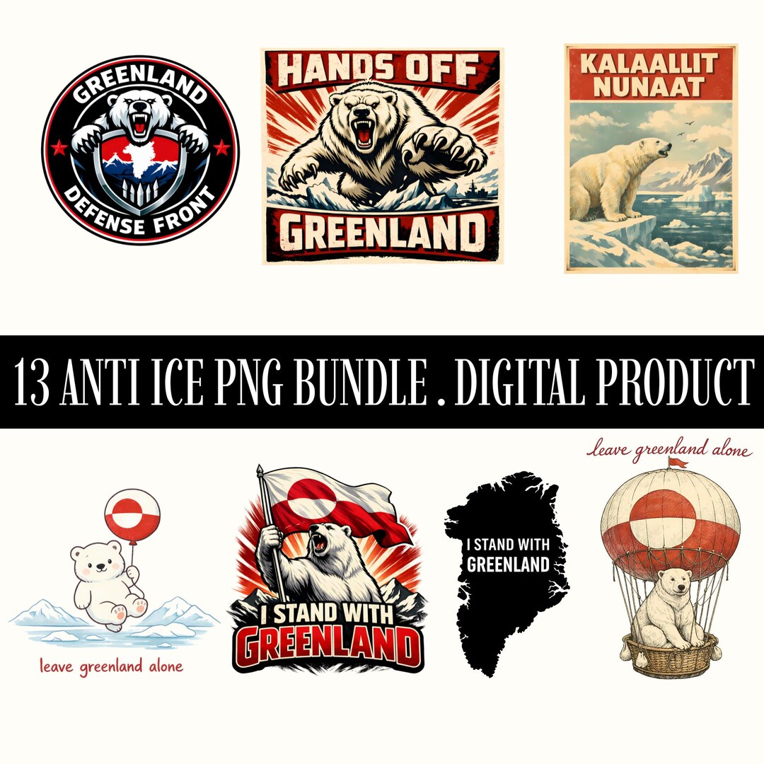 Greenland Sovereignty PNG Bundle – Anti Trump Political Protest Slogans ...