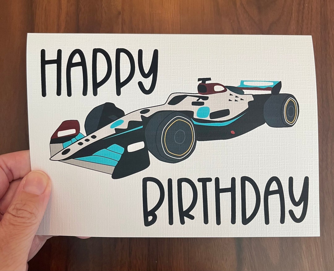 Formula 1 Happy Birthday Card silver F1 Formula One Grand Prix - Etsy