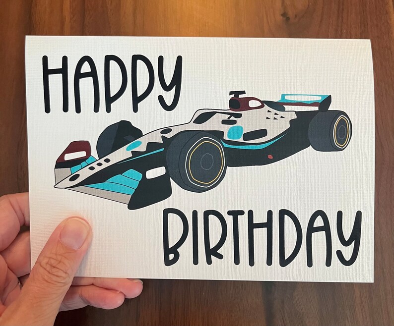 Formula 1 Happy Birthday Card silver F1 Formula One Grand Prix - Etsy