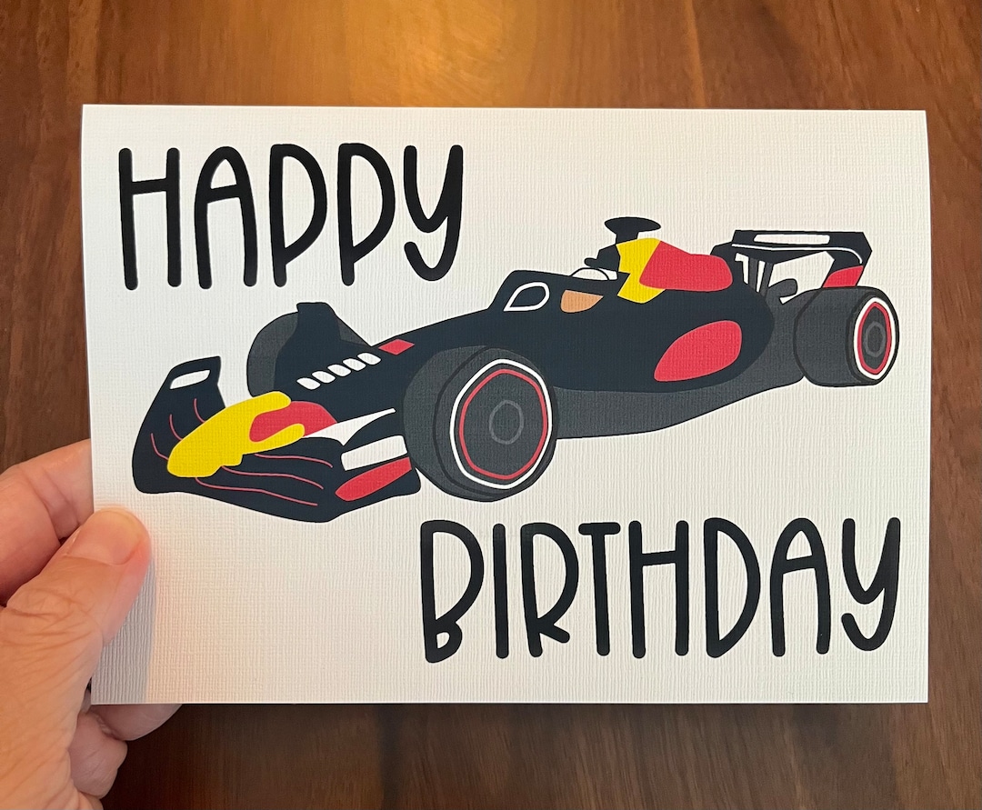 Formula 1 Happy Birthday Card redblue F1 Formula One Grand Prix - Etsy