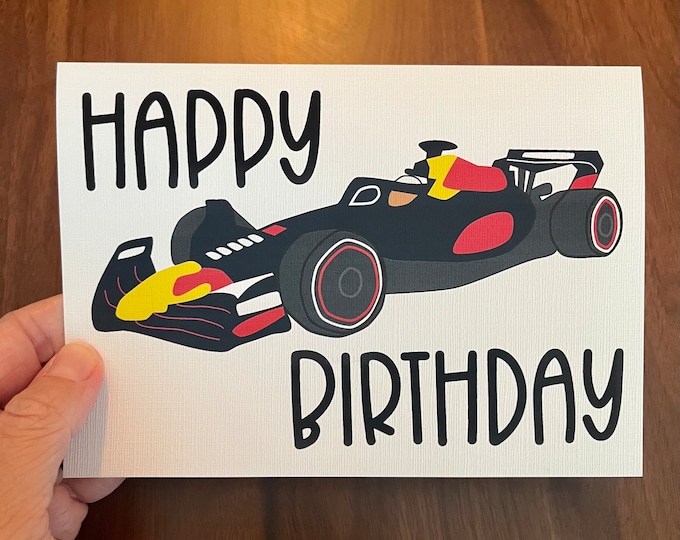 Formula 1 Happy Birthday Card redblue F1 Formula One Grand Prix - Etsy