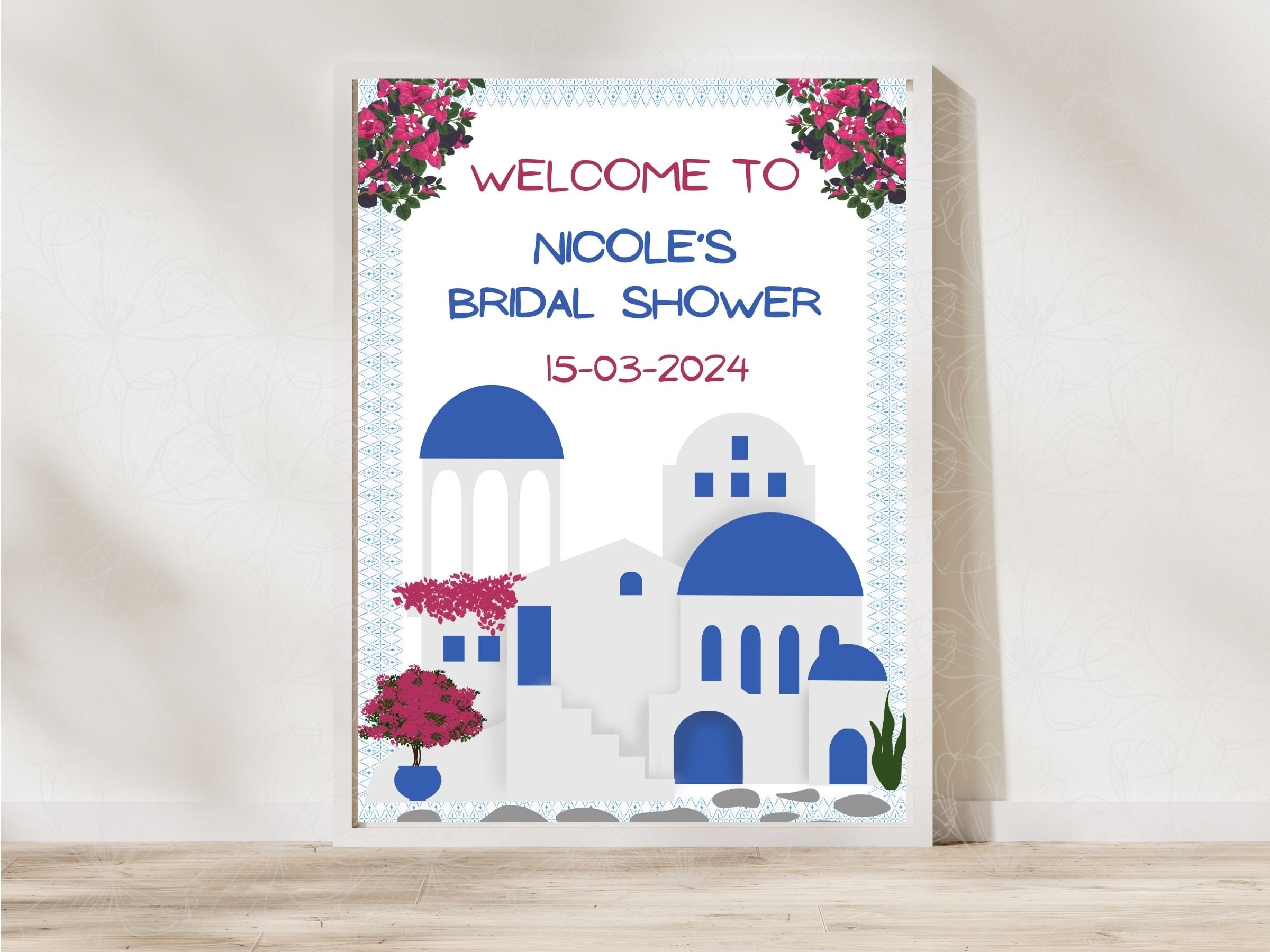 Mamma Mia Greek Theme Welcome Sign | Greece Welcome Sign - Etsy