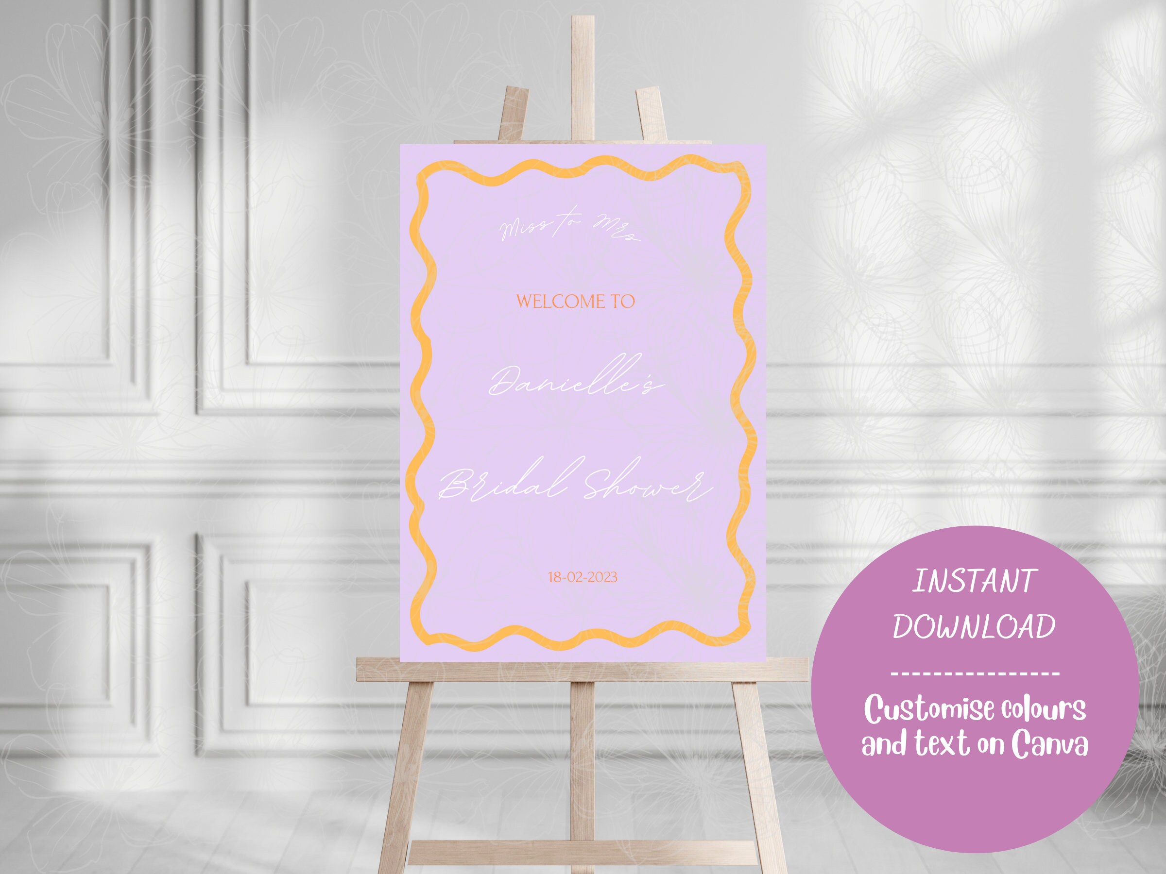 Wavy Welcome Sign | Bridal Shower Welcome Sign | Bachelorette Sign ...