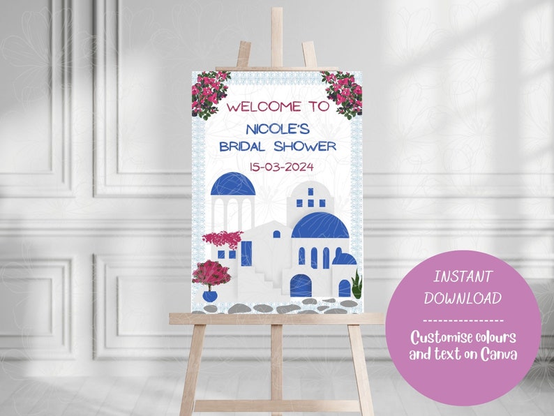 Mamma Mia Greek Theme Welcome Sign | Greece Welcome Sign - Etsy